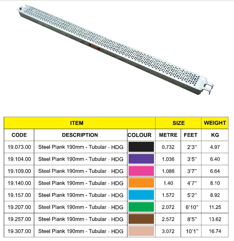 Steel Plank 190mm – Tubular Metric Sizes - Buy Plank, Ringlock ...